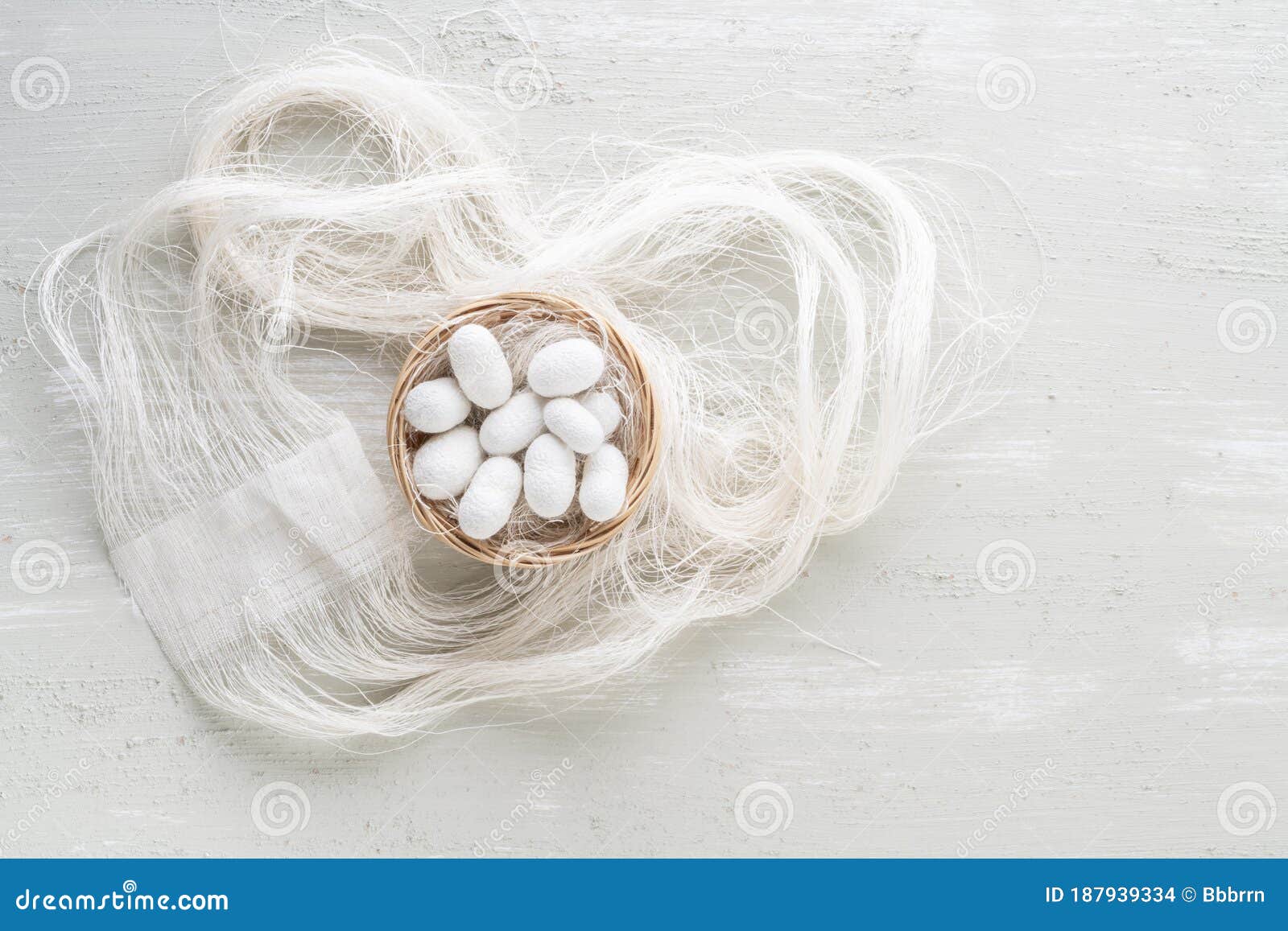Natural Silkworm Cocoons are Source of Silk Thread Stock Photo - Image ...