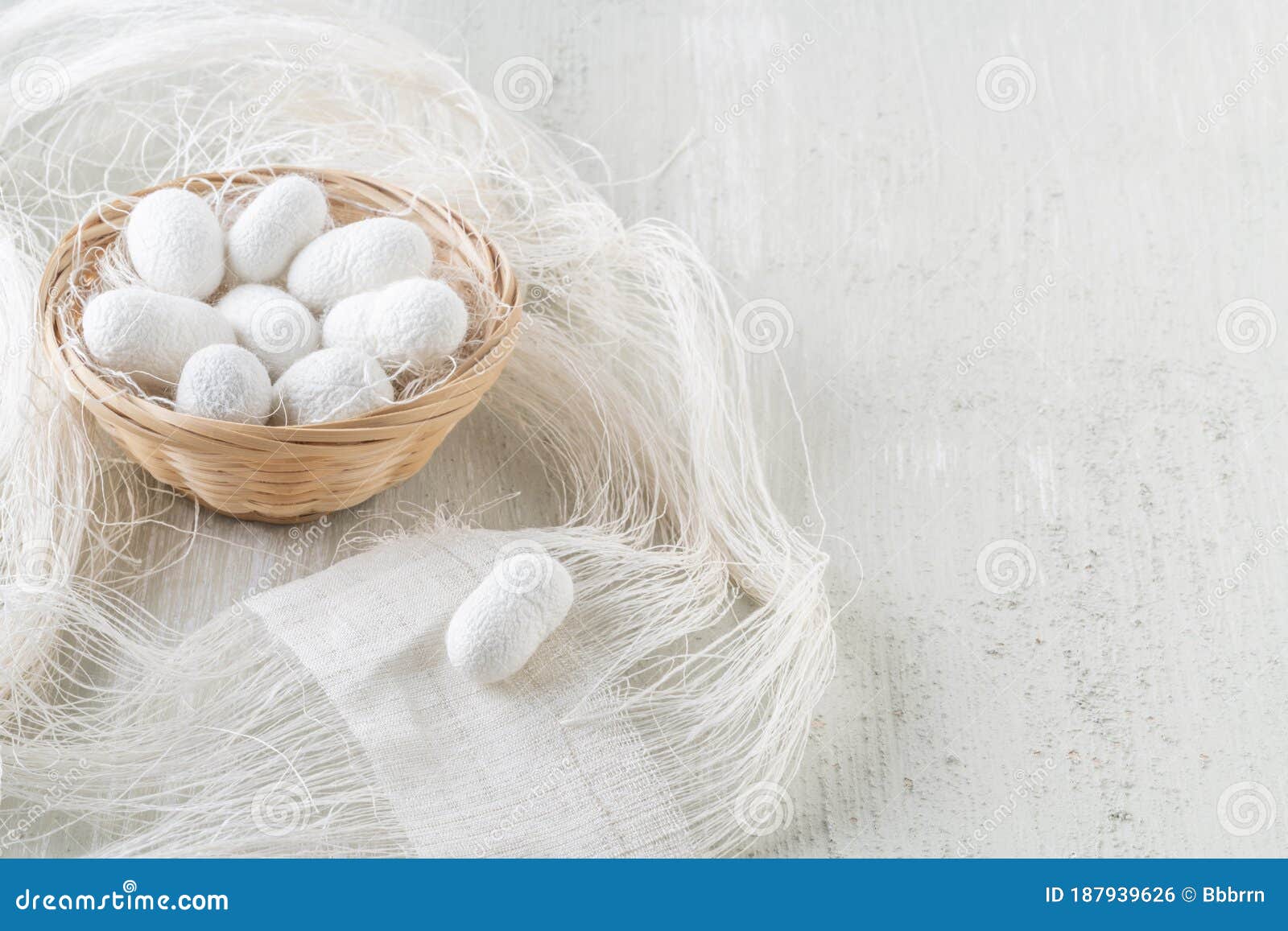 Natural Silkworm Cocoons are Source of Silk Thread, Textile Stock Photo ...