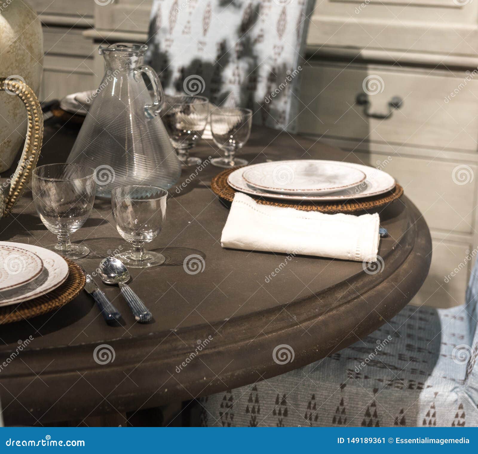 Rustic Table Setting stock image. Image of dining, empty - 149189361