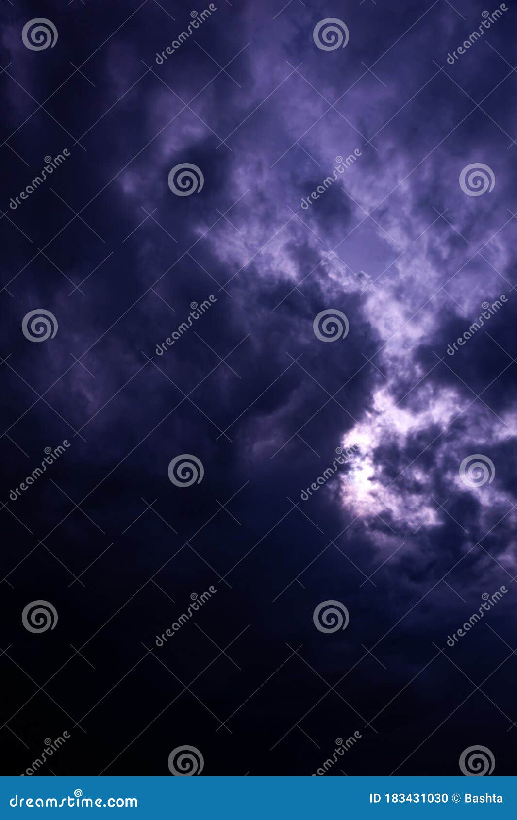 Natural Sky Composition. Dark Ominous Blue Storm Rain Clouds. Dramatic ...