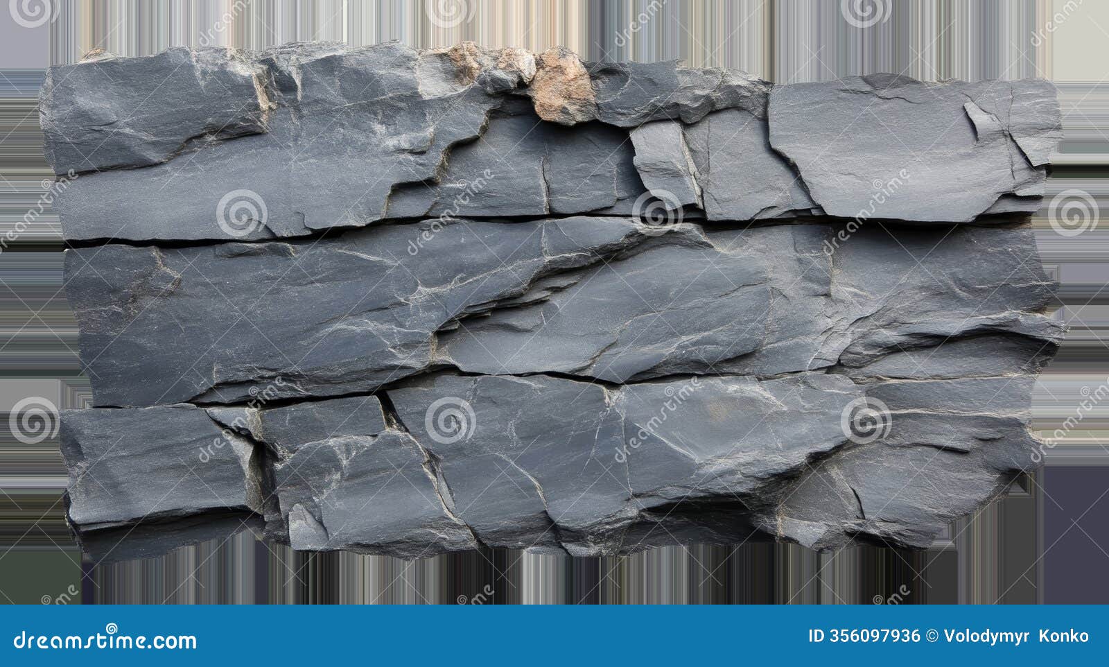 Natural Slate Rock Texture Isolated on White, Geological Formation ...