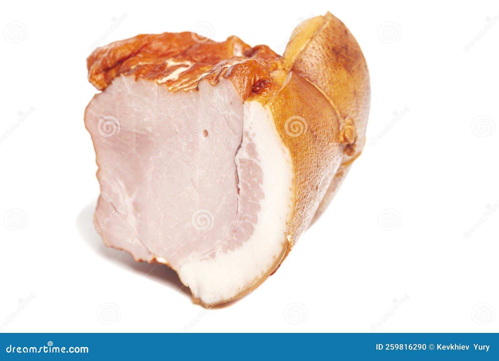 Natural Smoked Ham Isolated on White Stock Photo - Image of closeup ...