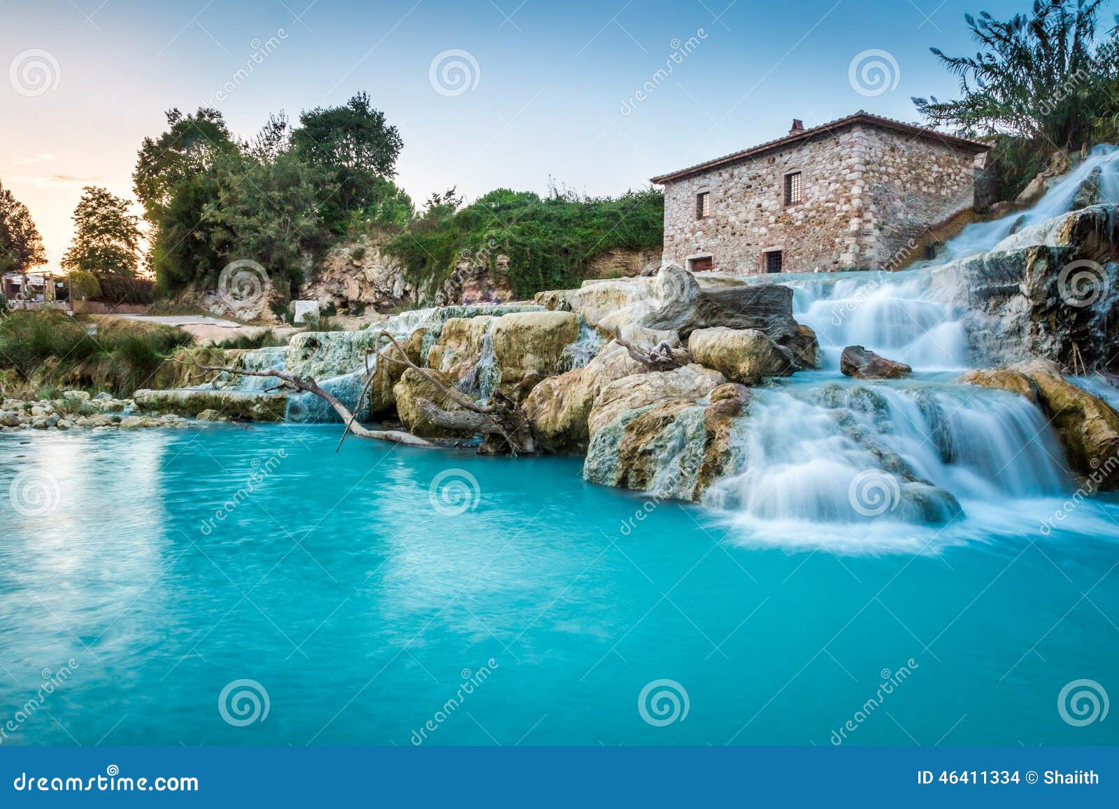 Natural Spa with Waterfalls in Tuscany Stock Photo - Image of etruscan ...