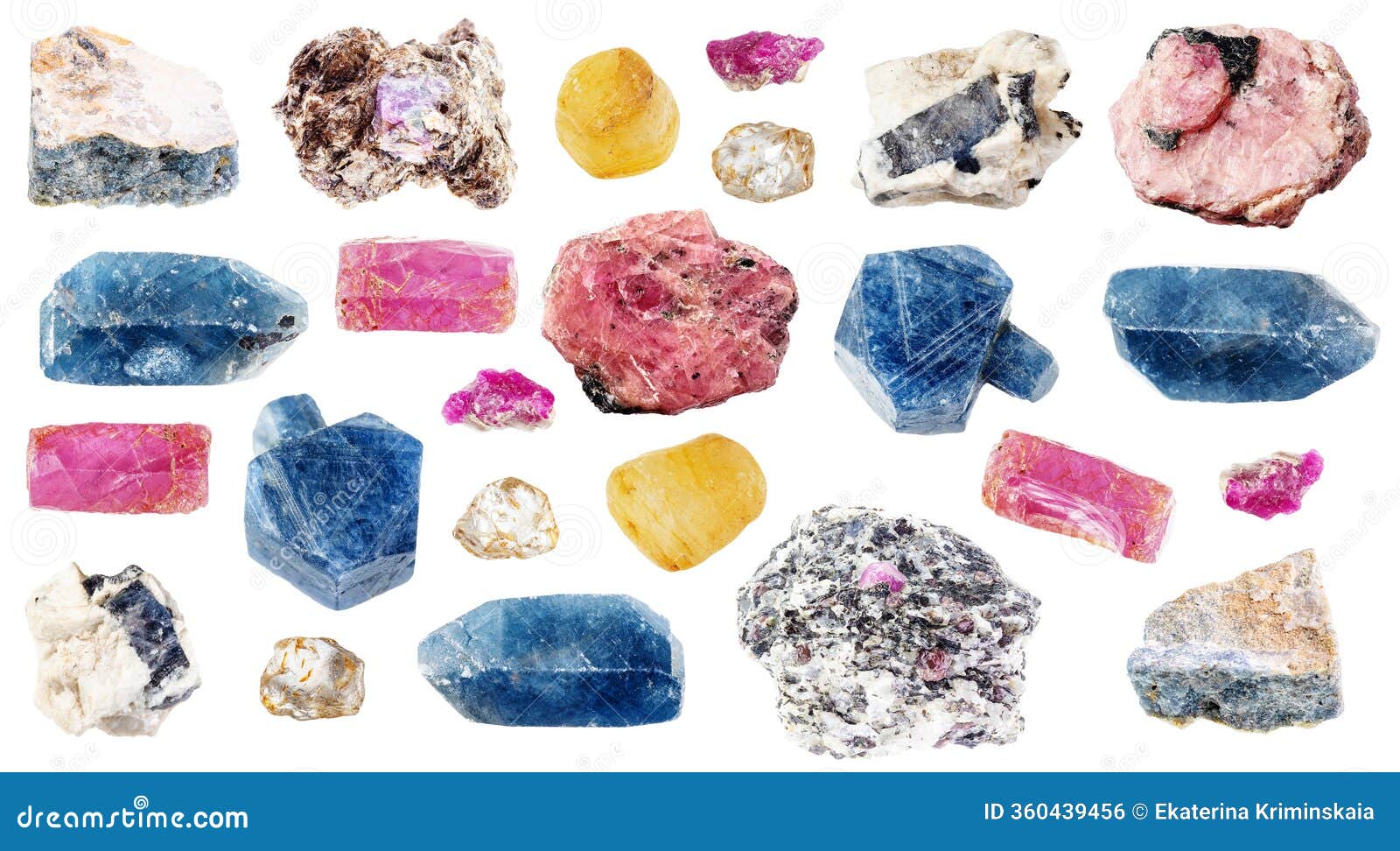 Natural Specimens of Uncut Corundum Rocks Cutout Stock Photo - Image of ...