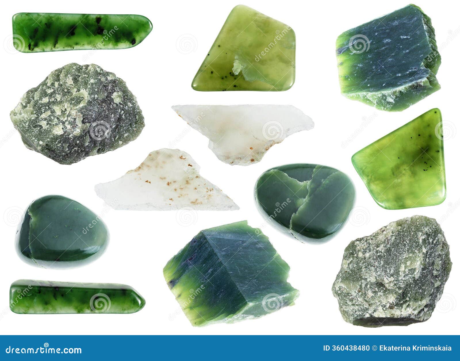 Natural Specimens of Uncut Nephrite Rocks Cutout Stock Photo - Image of ...