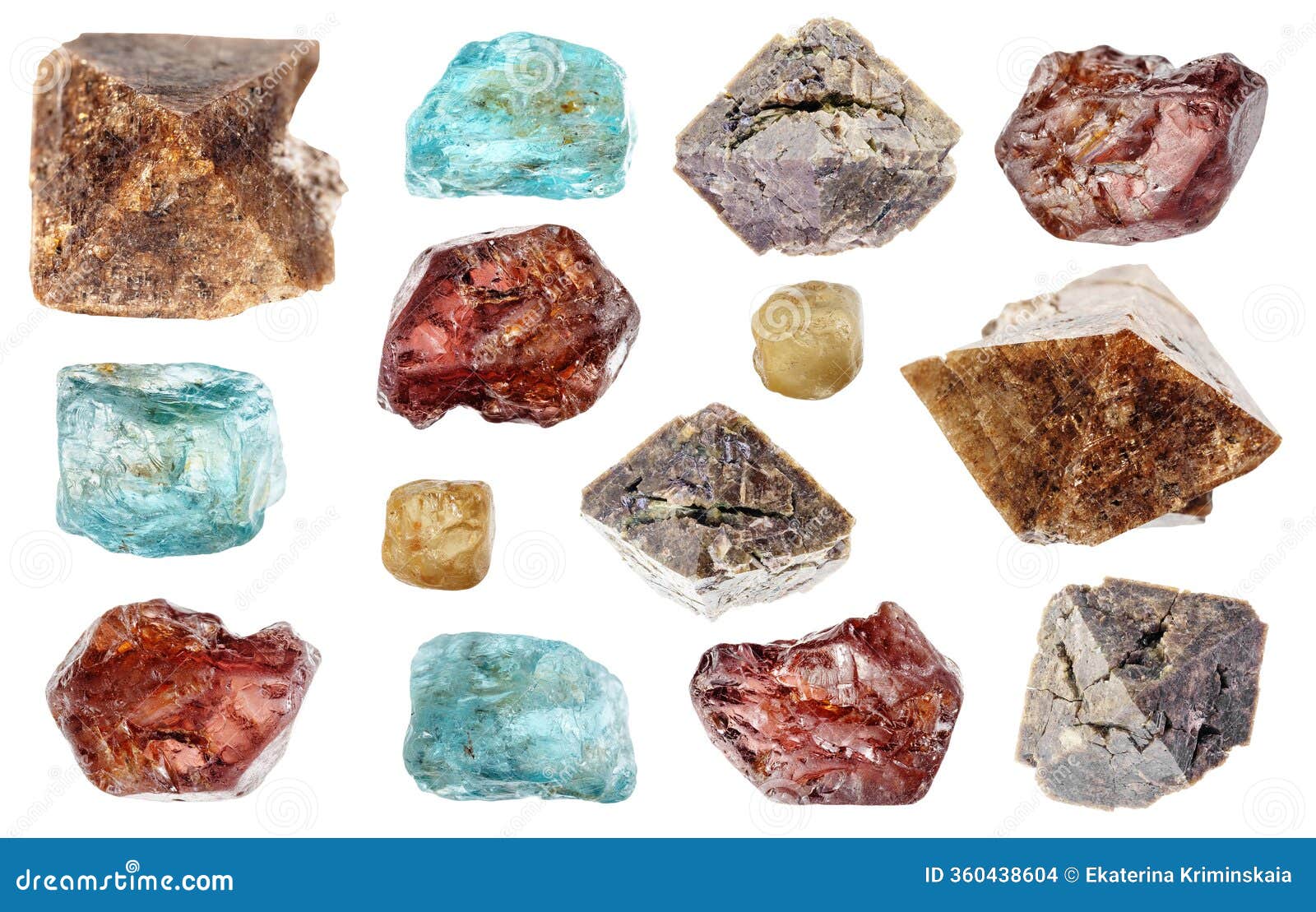 Natural Specimens of Uncut Zircon Rocks Cutout Stock Photo - Image of ...