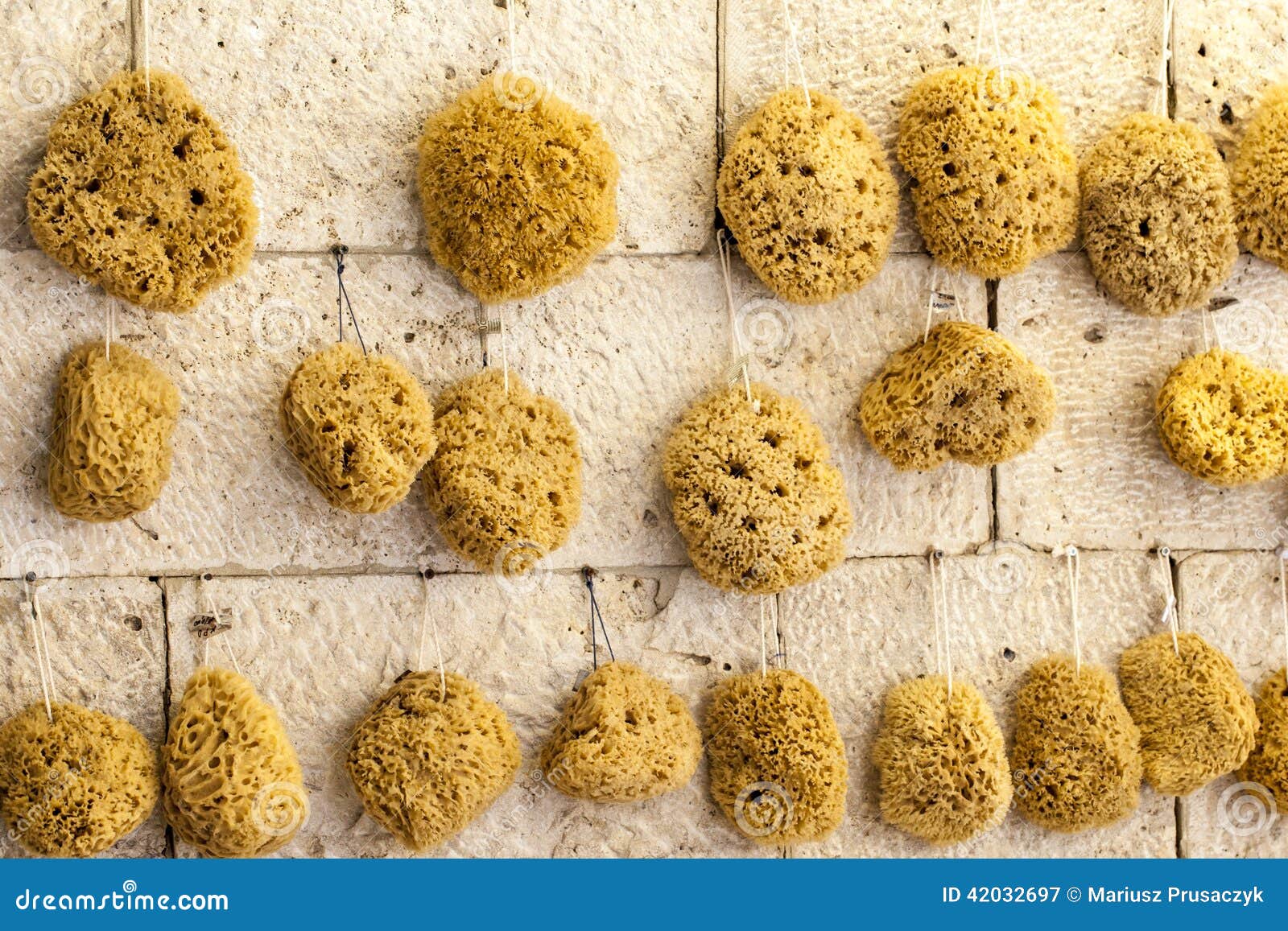Natural Sponge in Different Shapes on Boat Stall in Greece Stock Image ...