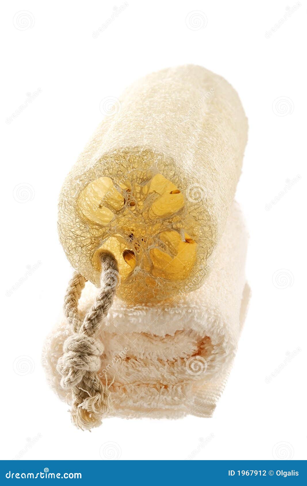 Natural Sponge and Terry Towel Stock Photo - Image of cleaning, towel ...