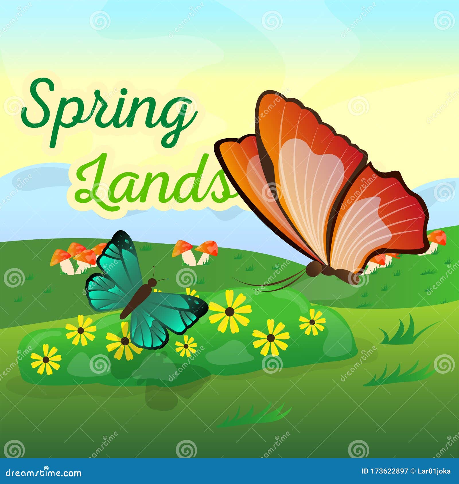 Natural spring landscape stock vector. Illustration of countryside ...