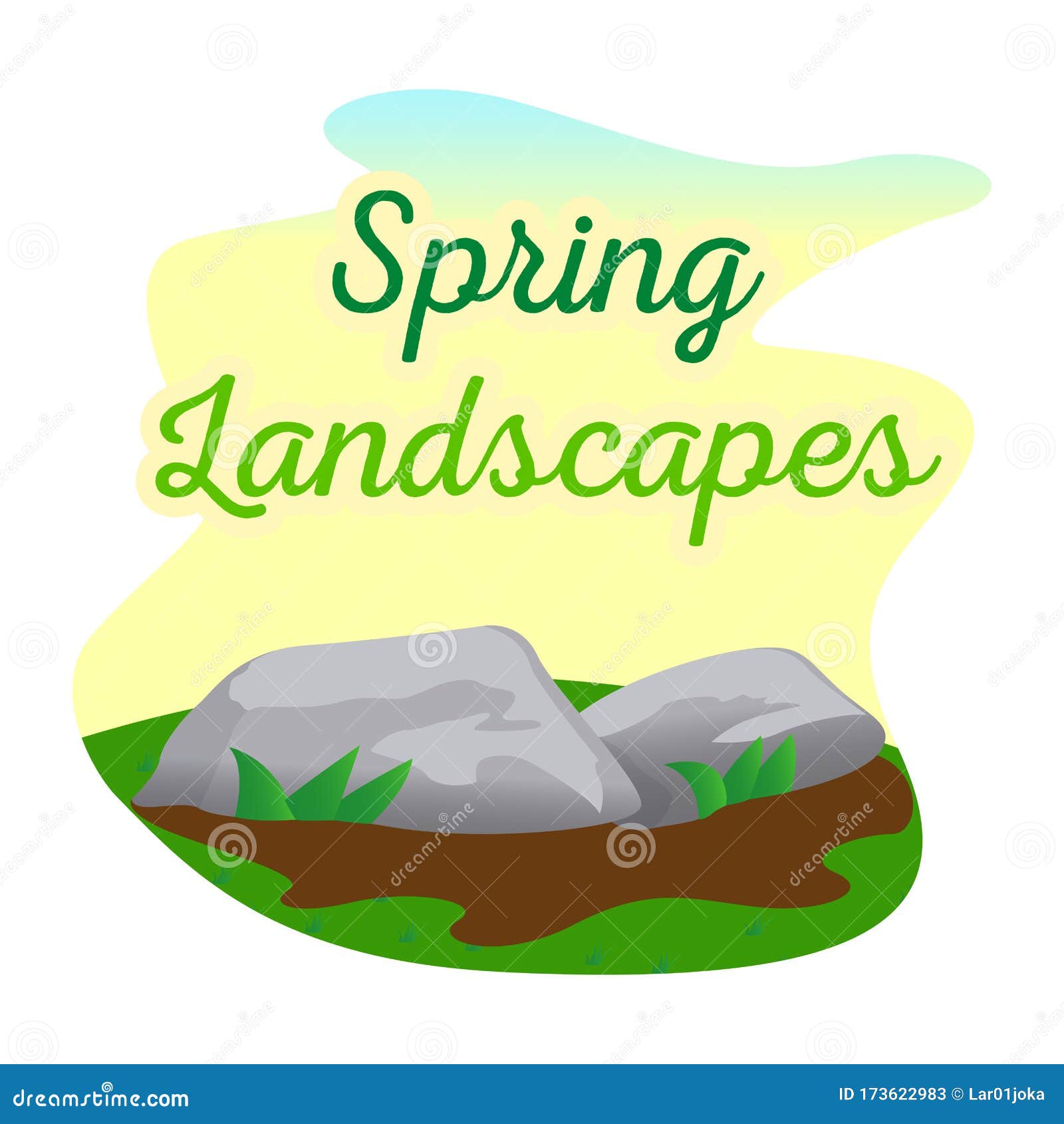 Natural spring landscape stock vector. Illustration of natural - 173622983