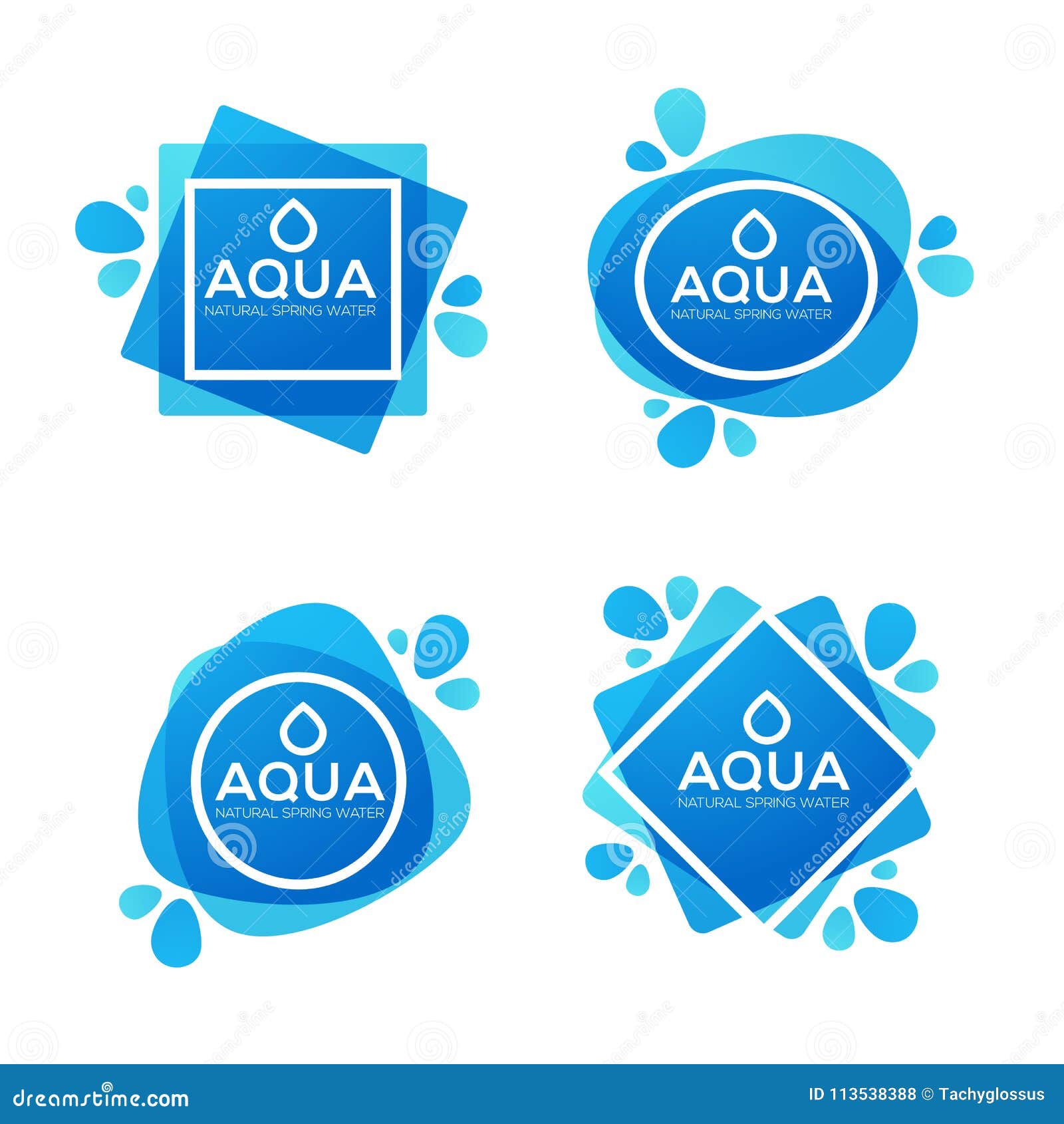 Natural Spring Water, Vector Logo, Labels and Stickers Template Stock ...