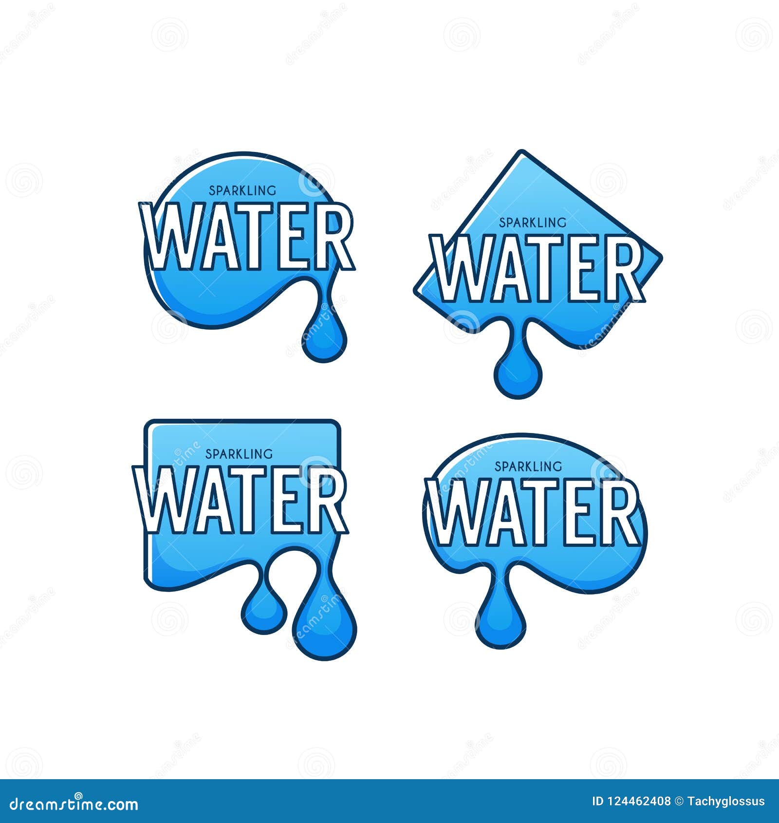 Natural Spring Water, Vector Logo, Labels and Stickers Template Stock ...