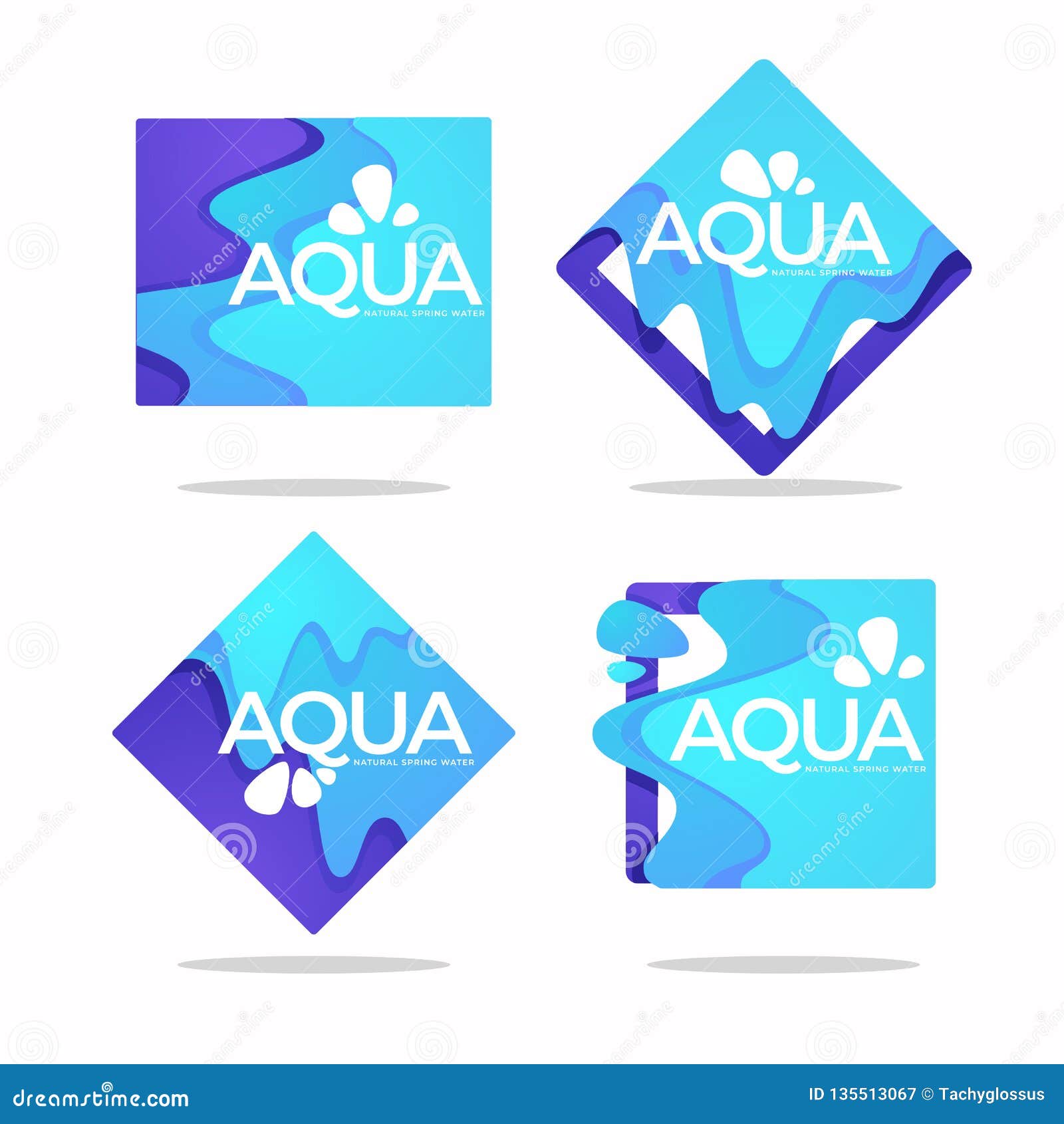 Natural Spring Water, Vector Logo, Labels and Stickers Template Stock ...