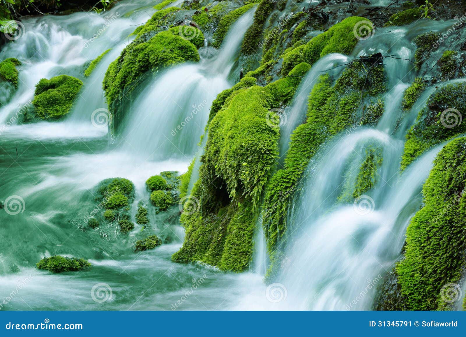 Natural spring waterfall stock image. Image of fall, flow - 31345791