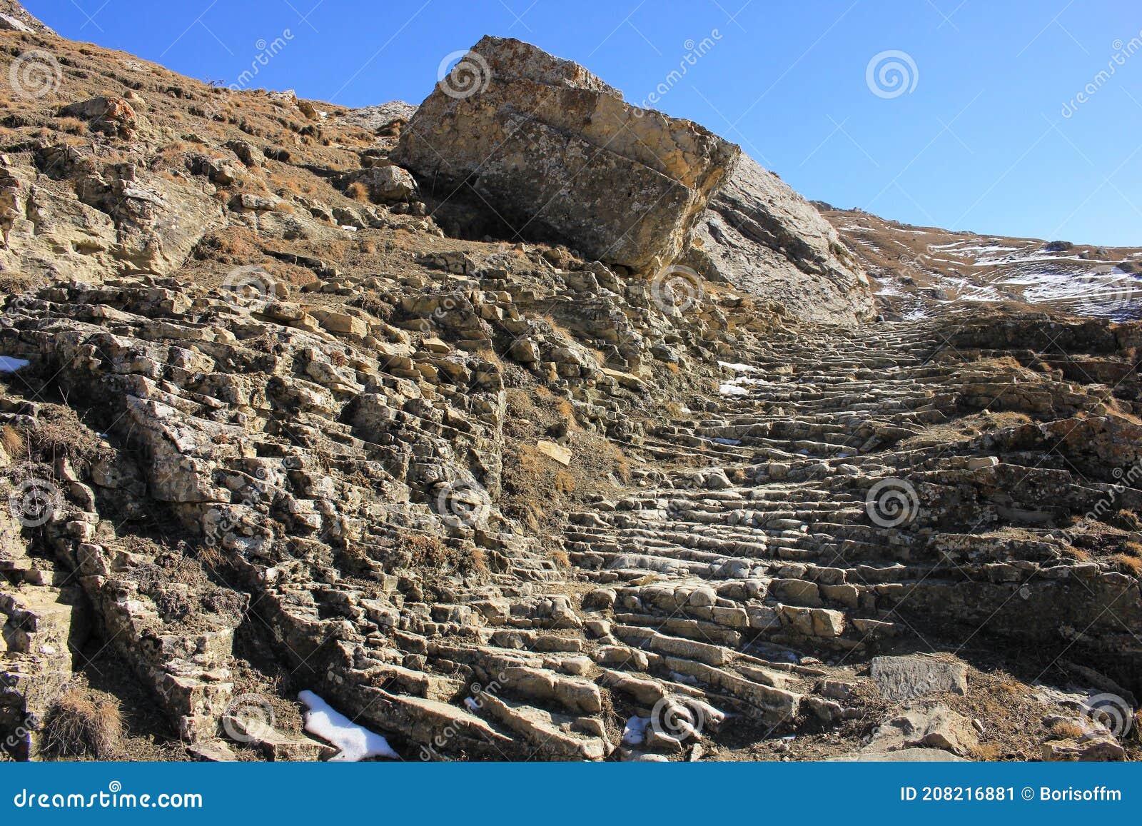 Natural Steps in the Mountains Stock Image - Image of landscape, rock ...