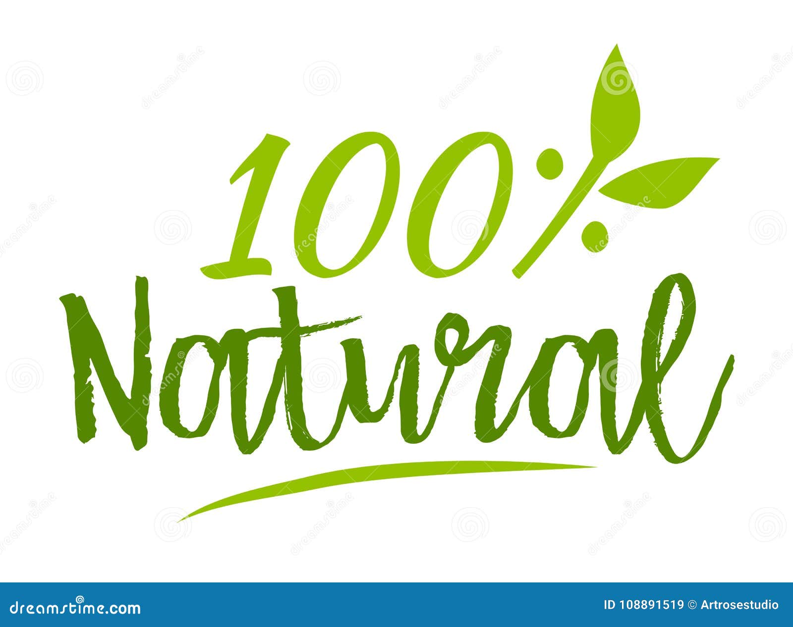 Natural 100 sticker stock vector. Illustration of pattern - 108891519