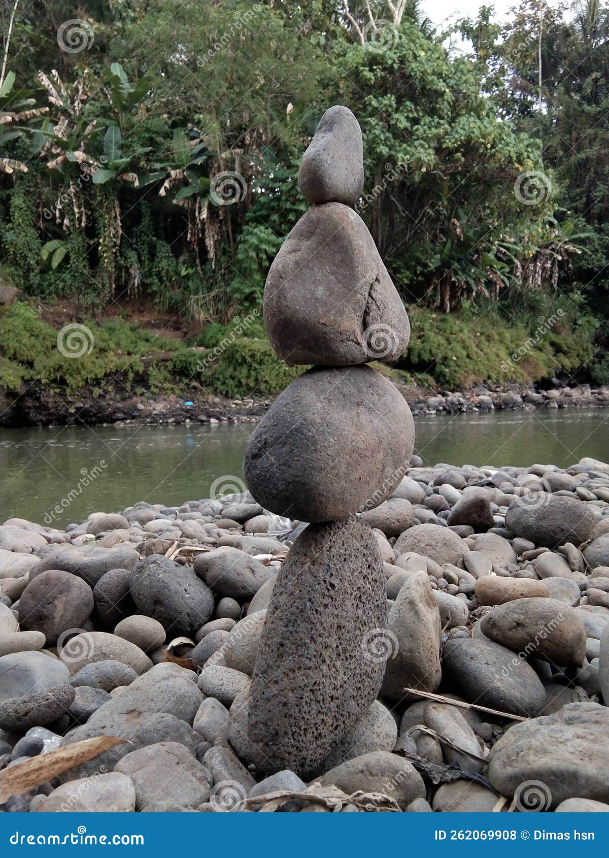 Natural Stone Arrangement on the Banks of the River Stock Photo - Image ...