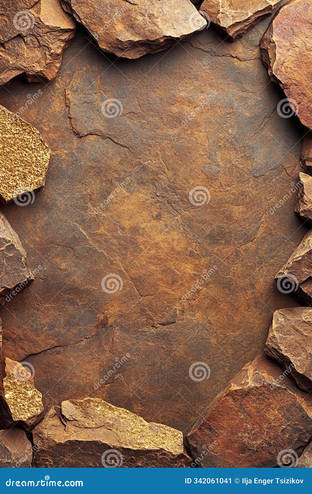 Natural Stone Background, Shale Frame, Brown Rock Texture. Geology ...