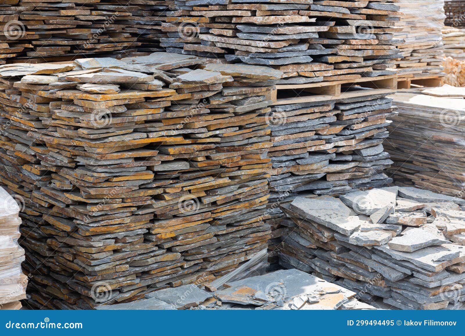 Natural Stone Blocks Packed in Stacks at a Hardware Store Warehouse ...
