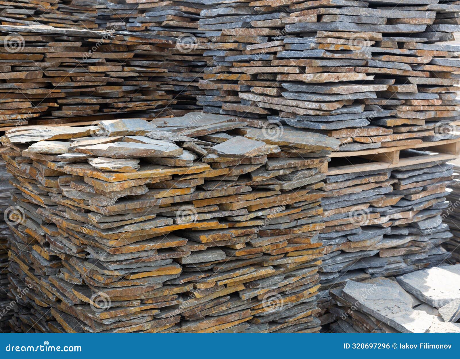 Natural Stone Blocks Packed in Stacks at a Hardware Store Warehouse ...