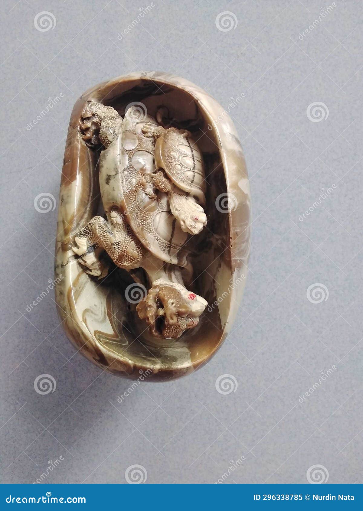 Natural Stone Carved with Beautiful Turtles Stock Image - Image of ...