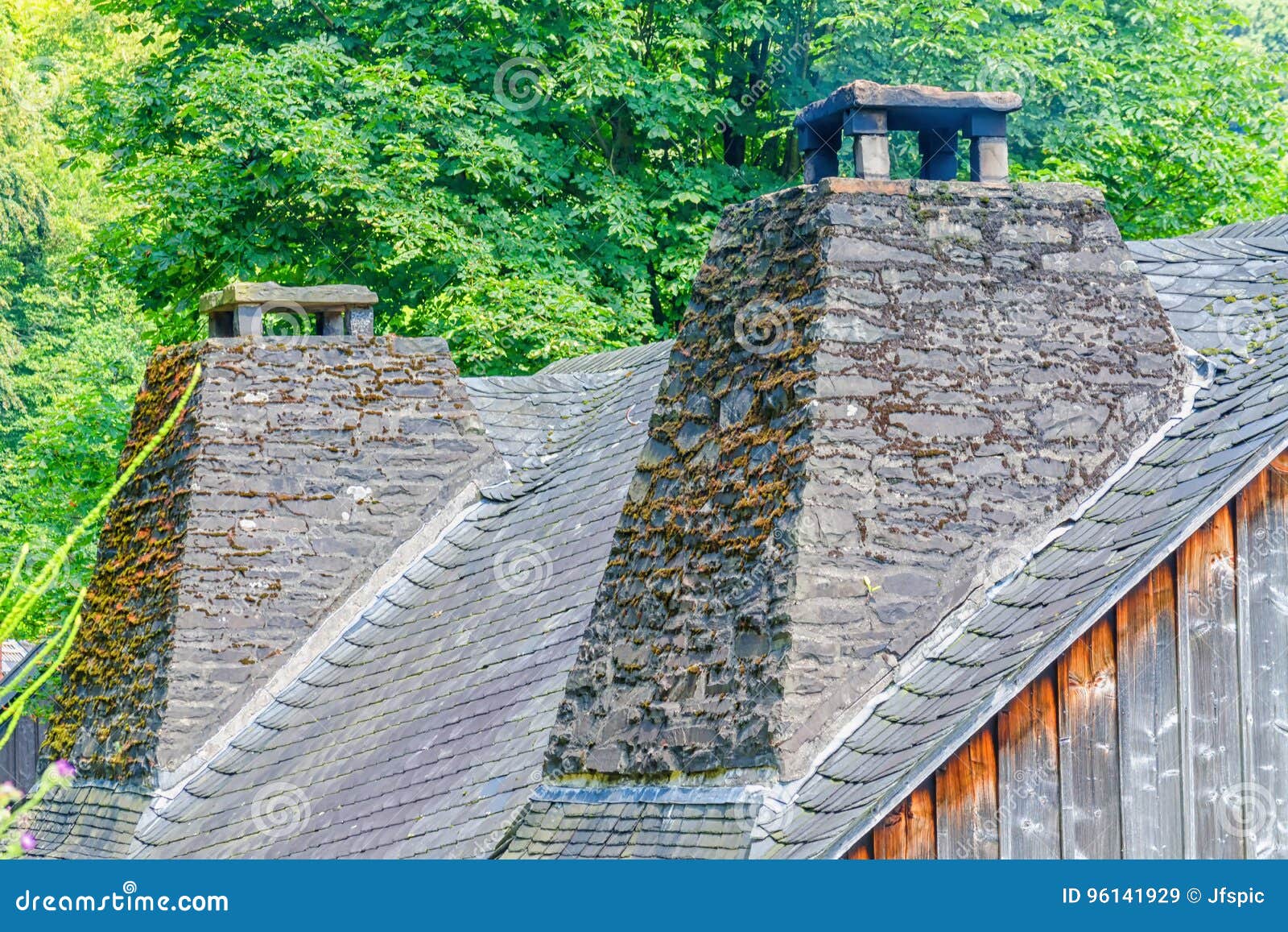 Natural stone chimney stock image. Image of chimney, brick - 96141929