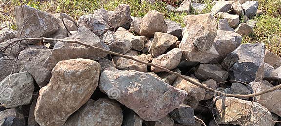 Natural Stone Chunks of Different Sizes and Different Types of Stone ...