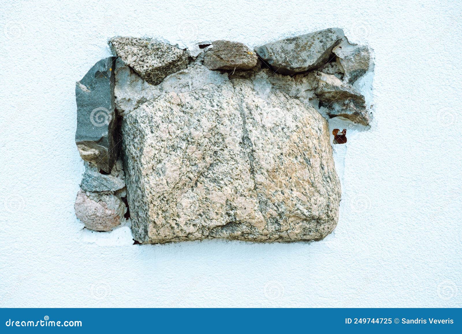 Natural Stone Embedded in the Wall of the House. Stock Image - Image of ...