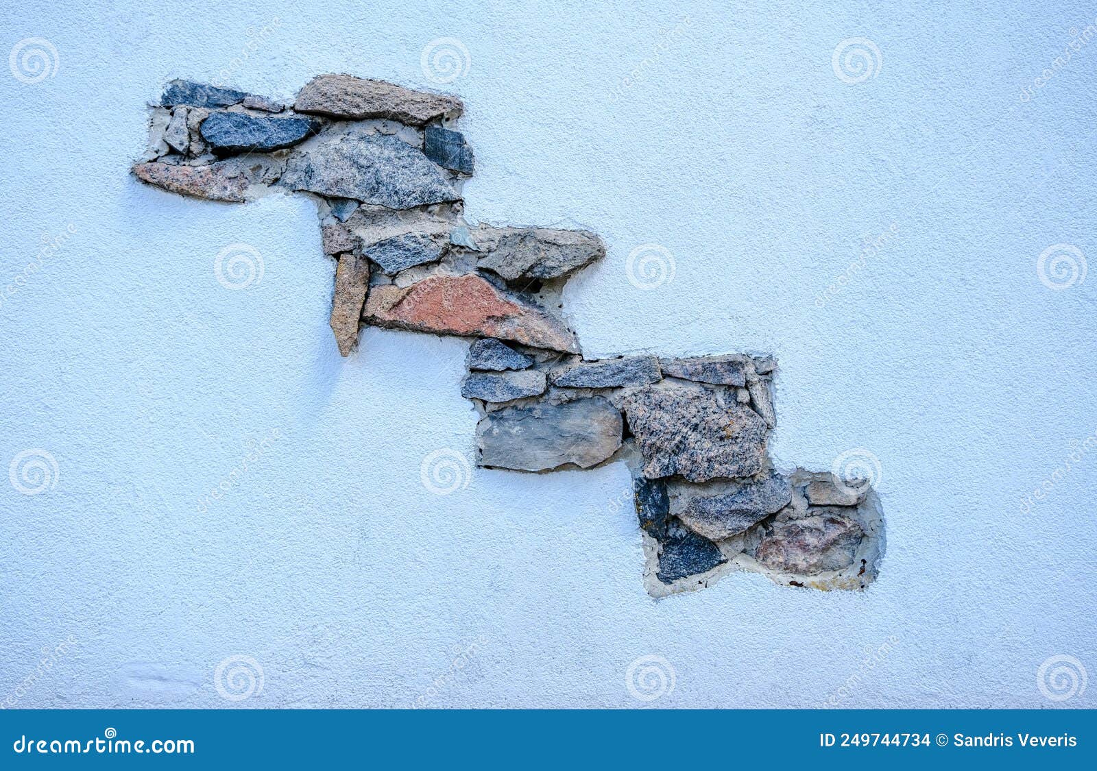 Natural Stone Embedded in the Wall of the House. Stock Photo - Image of ...