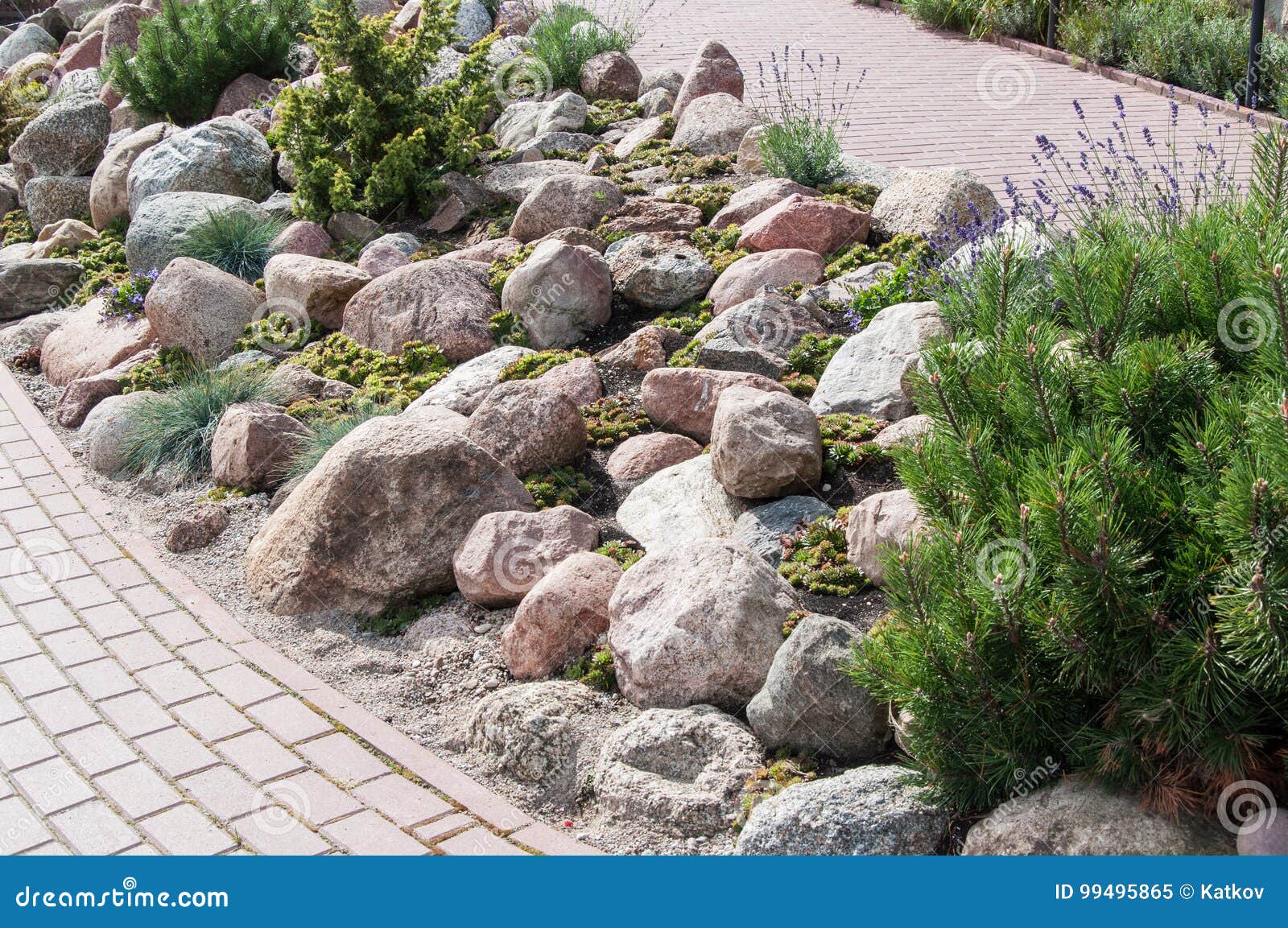 Natural stone in garden stock image. Image of classical - 99495865