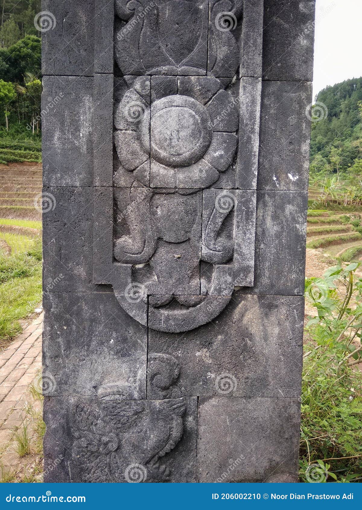 Natural stone gate pole stock photo. Image of stone - 206002210