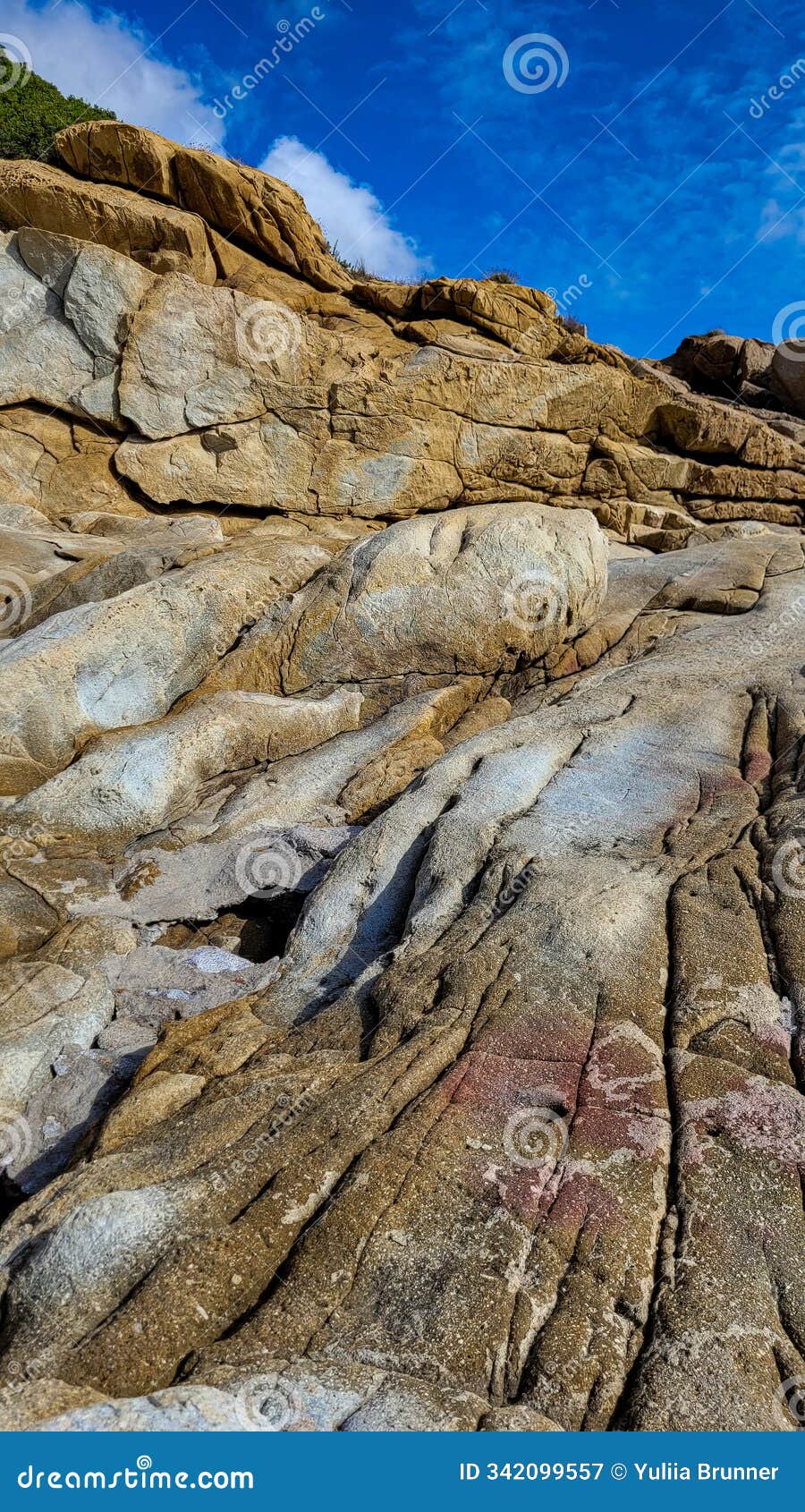 Natural Stone and Granite Formations Against the Background of Blue Sky ...