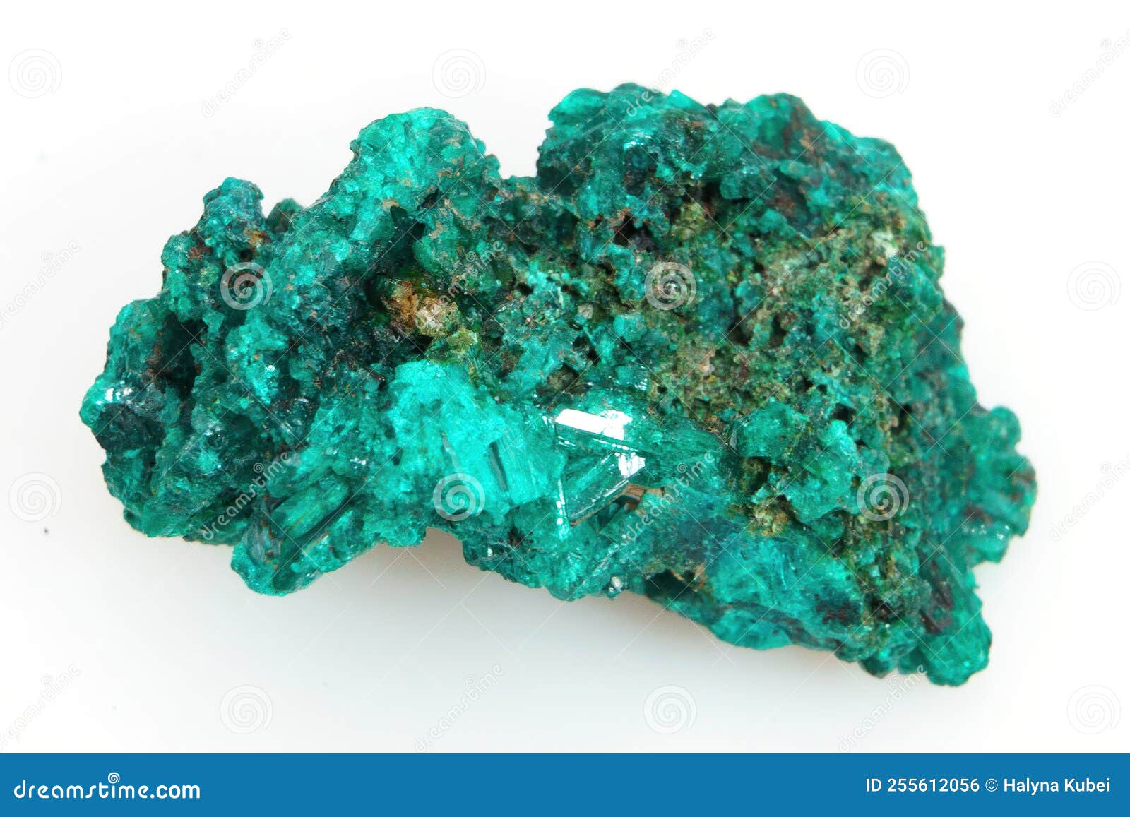 Natural Natural Stone Green Dioptase on a White Background Stock Photo ...