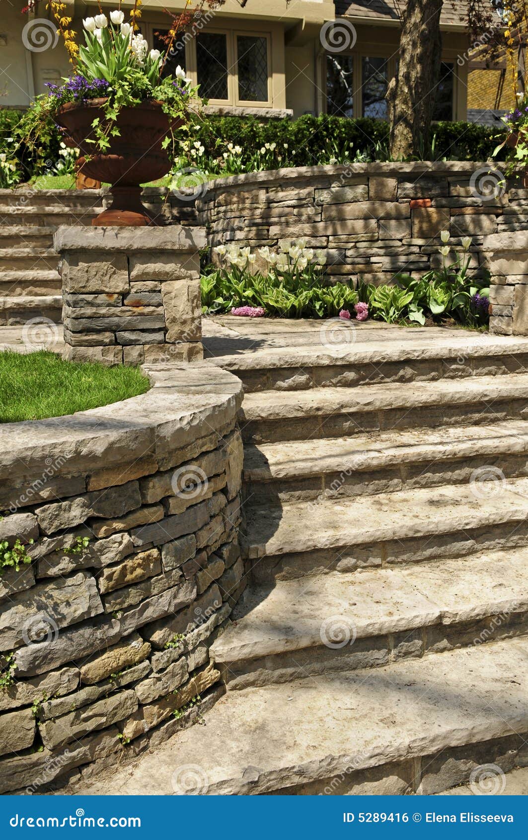 Natural stone landscaping stock photo. Image of curb, landscaping - 5289416
