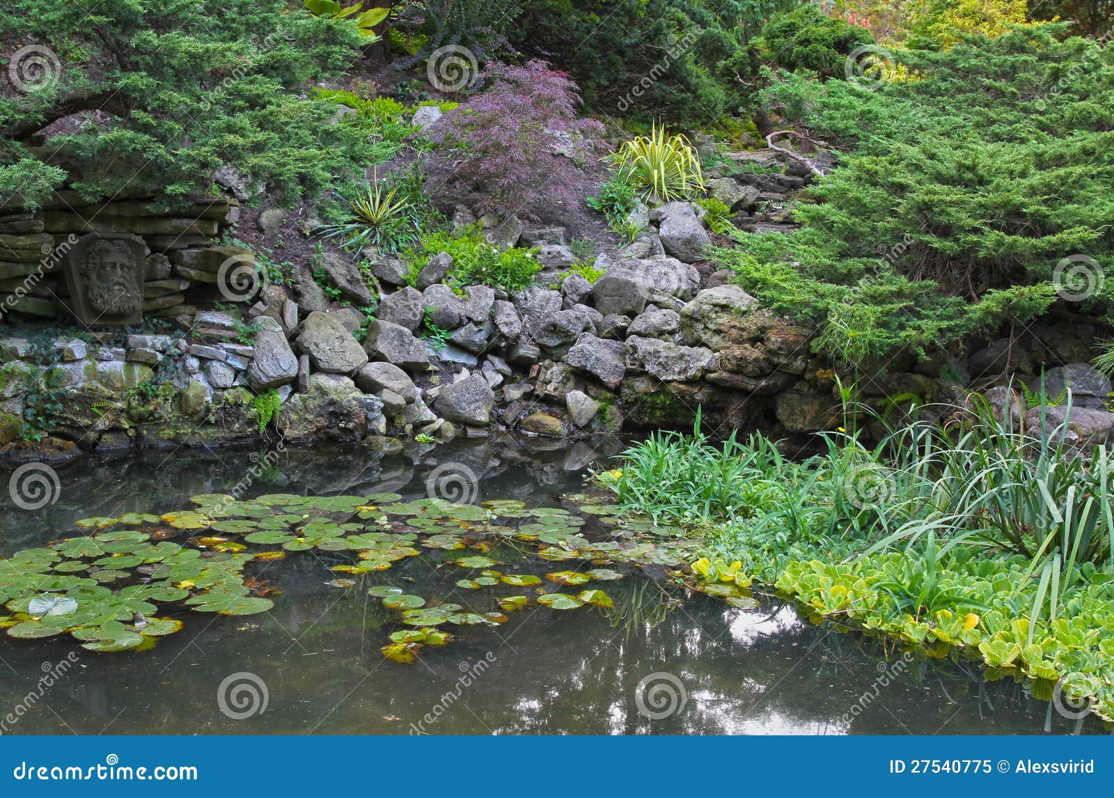 Natural stone pond stock image. Image of home, clean - 27540775