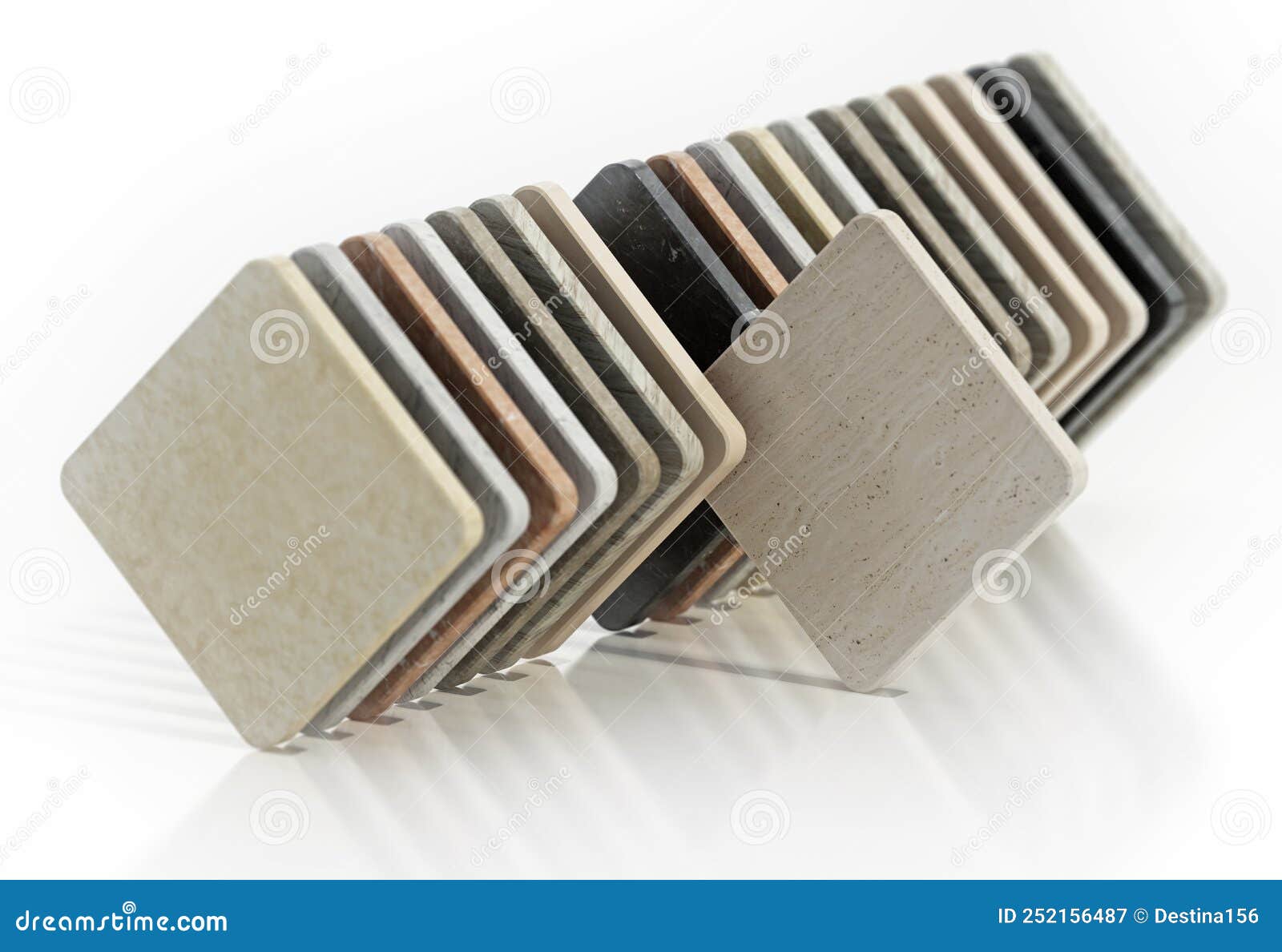 Natural Stone Samples with Various Texture Options. 3D Illustration ...