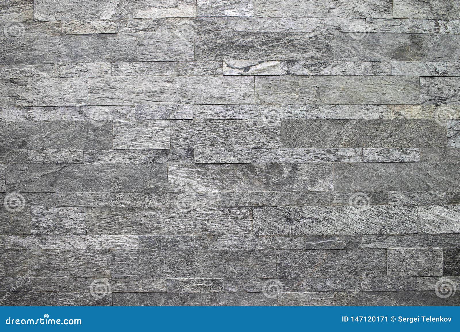 Natural Stone, Smooth Linear Masonry, Gray Relief Texture. the Wall is ...