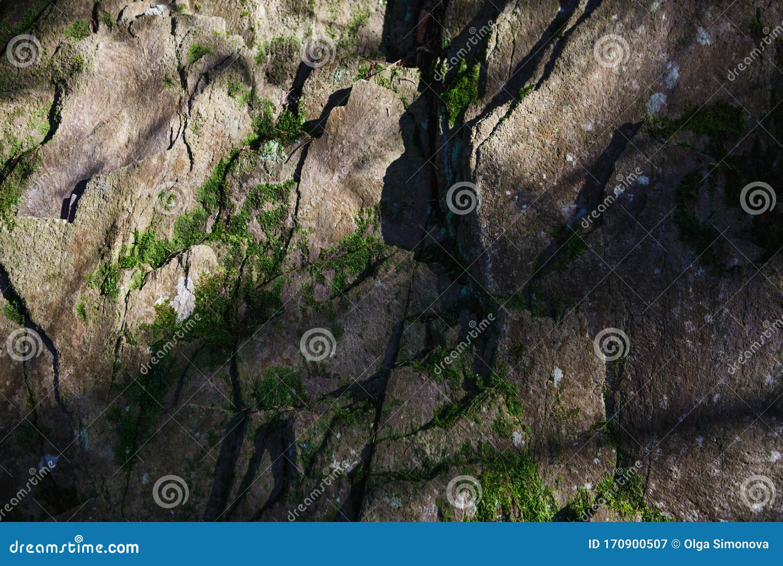 Natural Stone Texture with Moss and Shadow Pattern. Stock Image - Image ...
