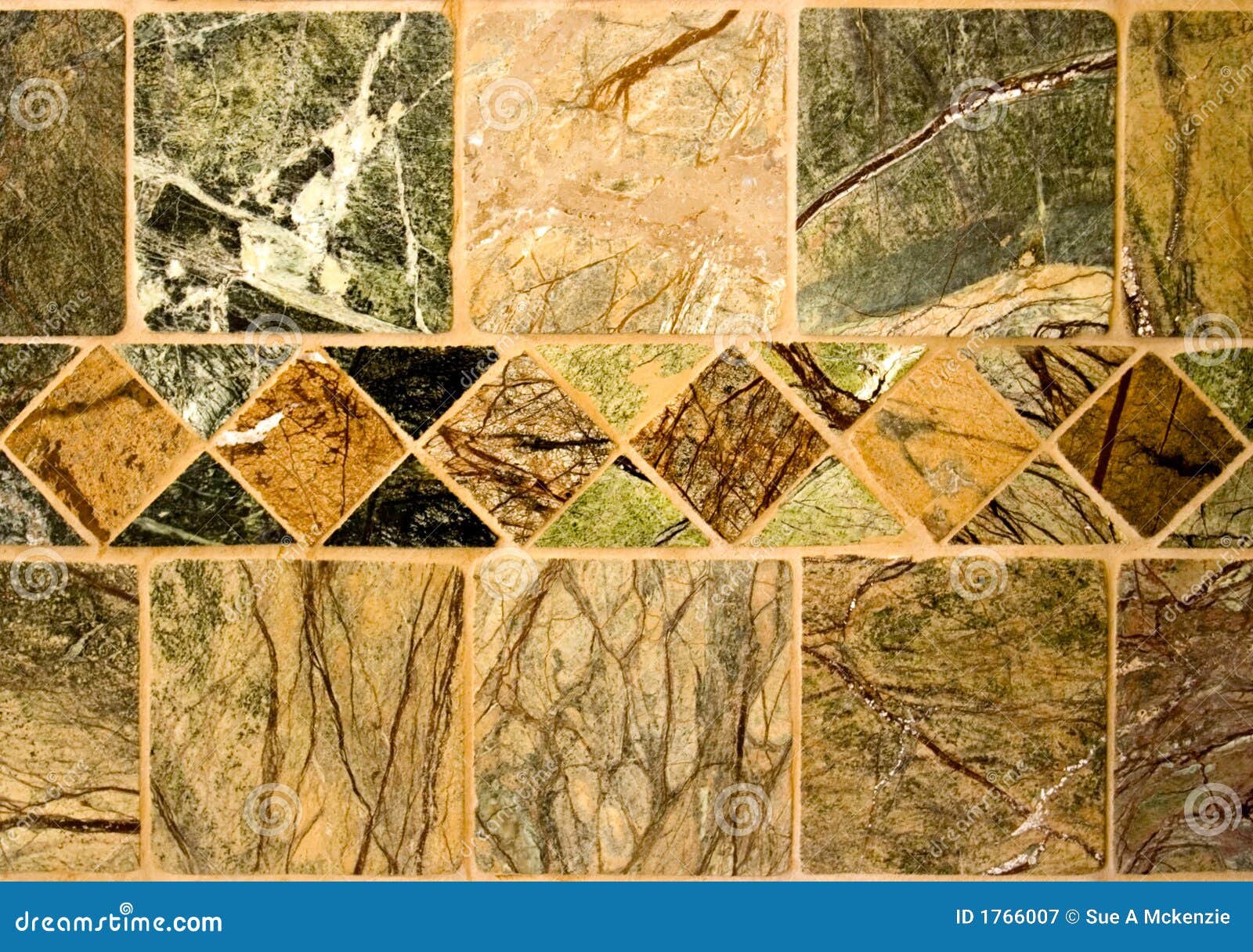 A Stone Tile Path In A Park With A Hedge Of Evergreen Deciduous Shrubs ...