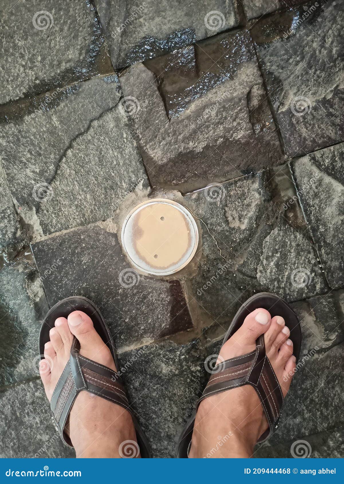 Natural Stone Tiles and Feet Stock Photo - Image of black, feet: 209444468