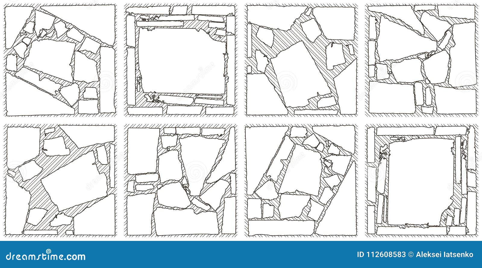 Natural Stone Vector Pattern Set Graphic Isolated Stock Vector ...