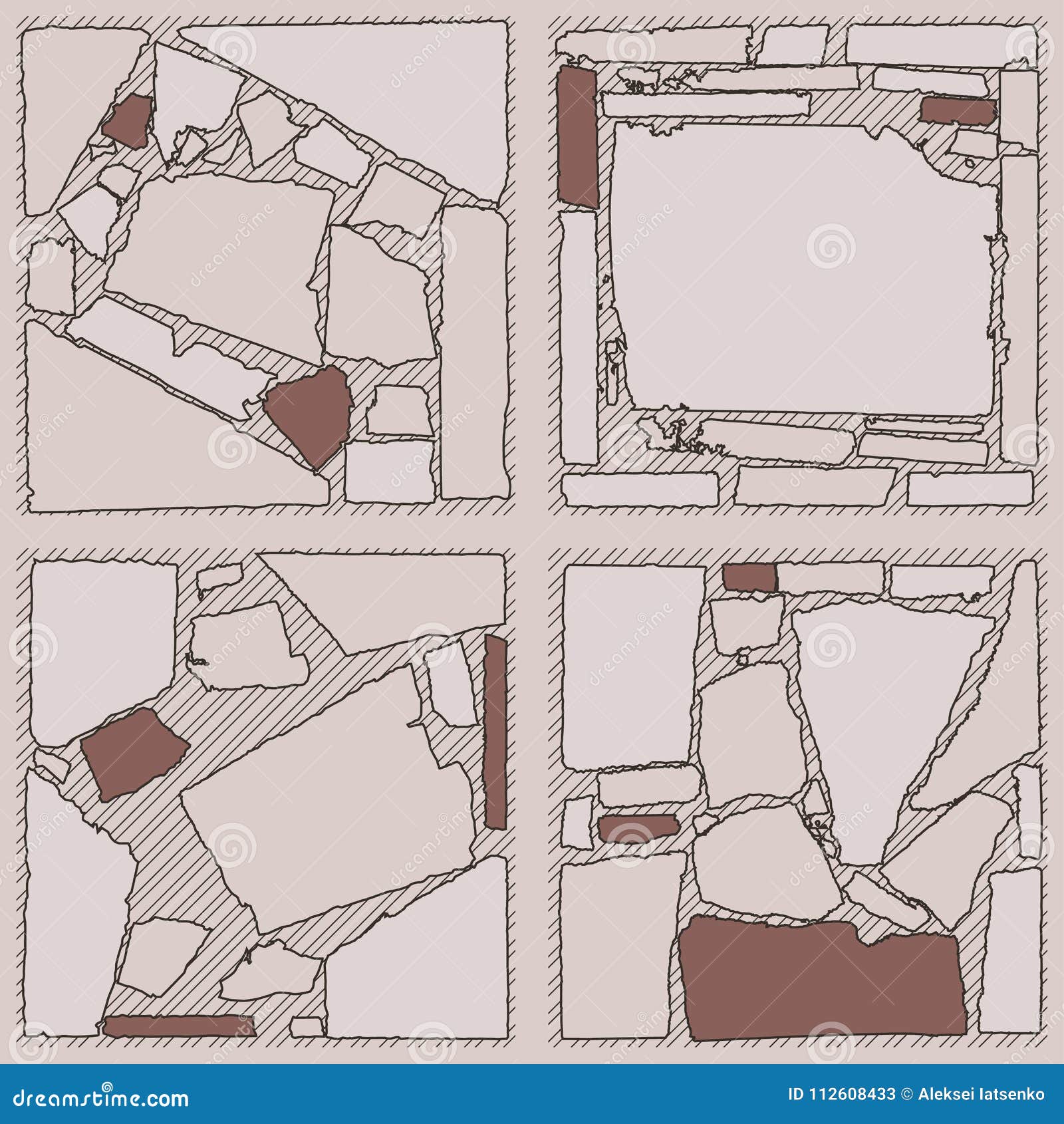 Natural Stone Vector Pattern Set Graphic Stock Vector - Illustration of ...