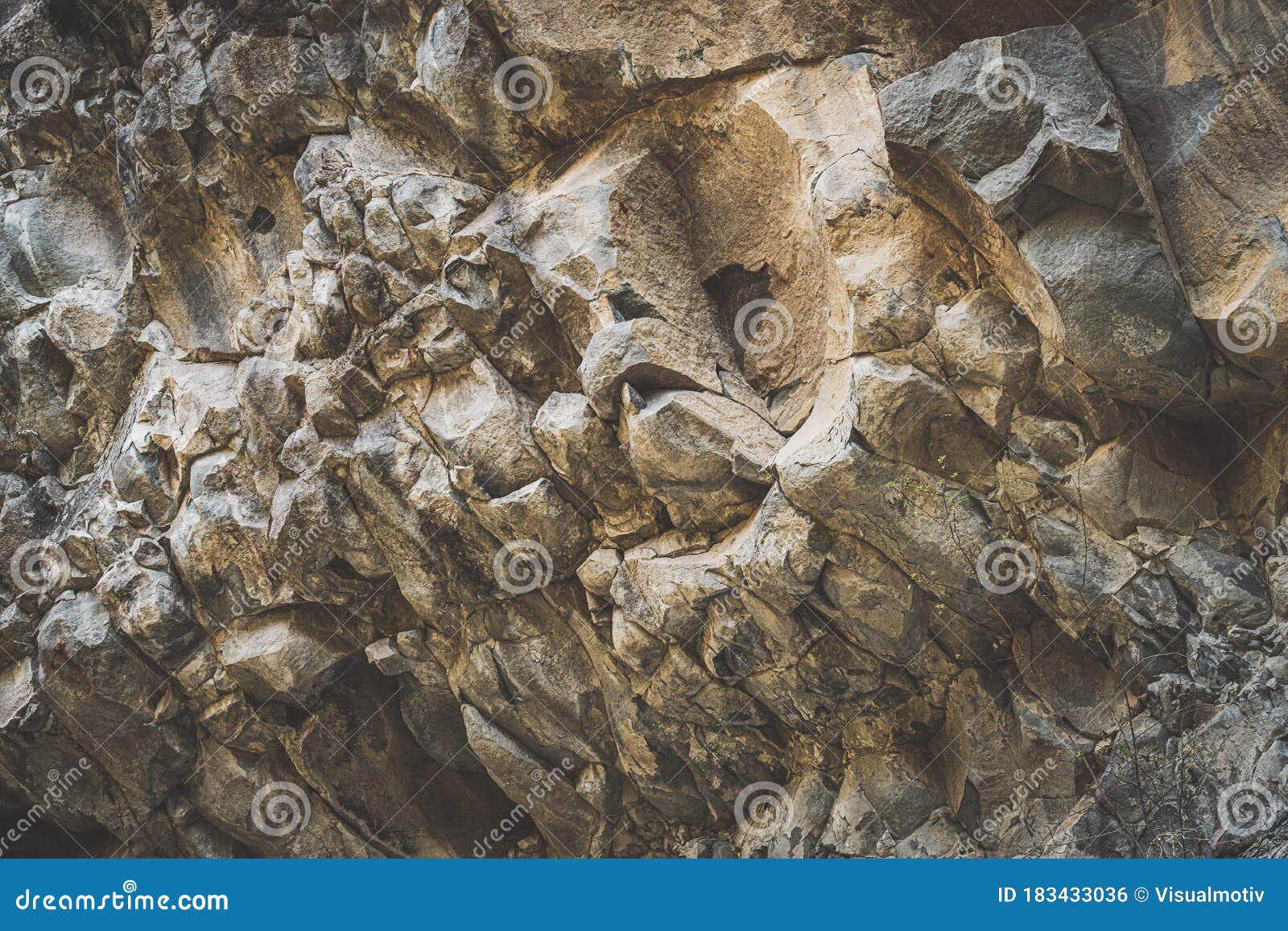 Wall of Basalt Rock Formations Stock Photo - Image of horizontal, rock ...