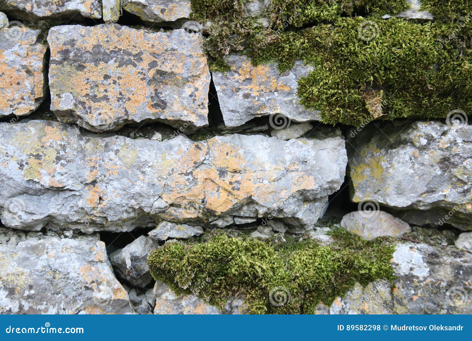 Natural Stone Wall with Many Moss on it Stock Photo - Image of seamless ...