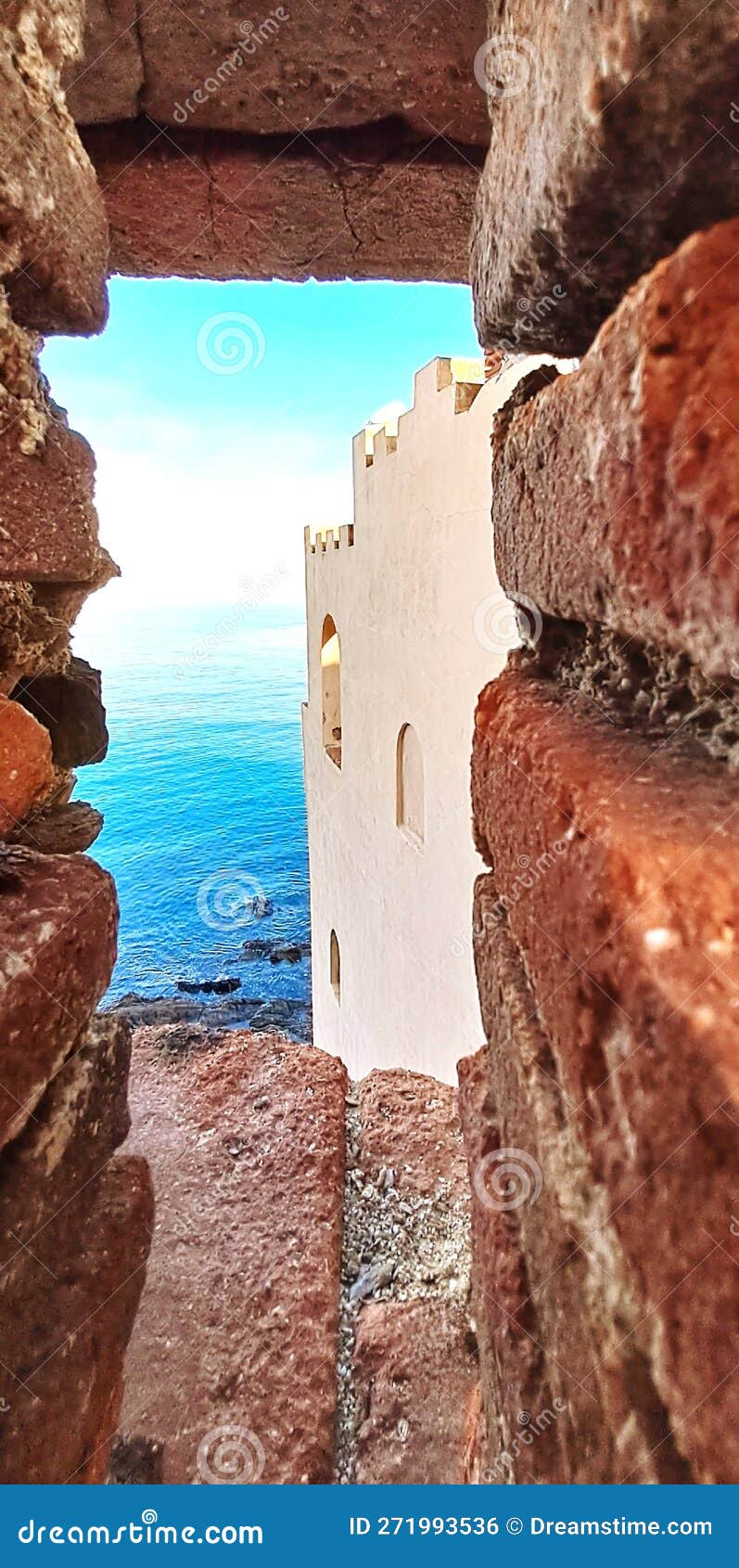 Natural Stone Window with a View of the Mediterranean Sea in Colliure ...