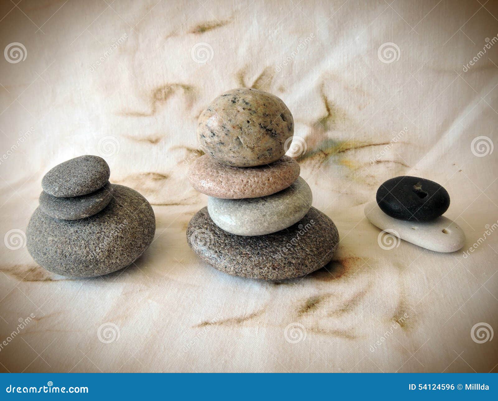 Natural Stones on Old Fabric Stock Illustration - Illustration of stone ...