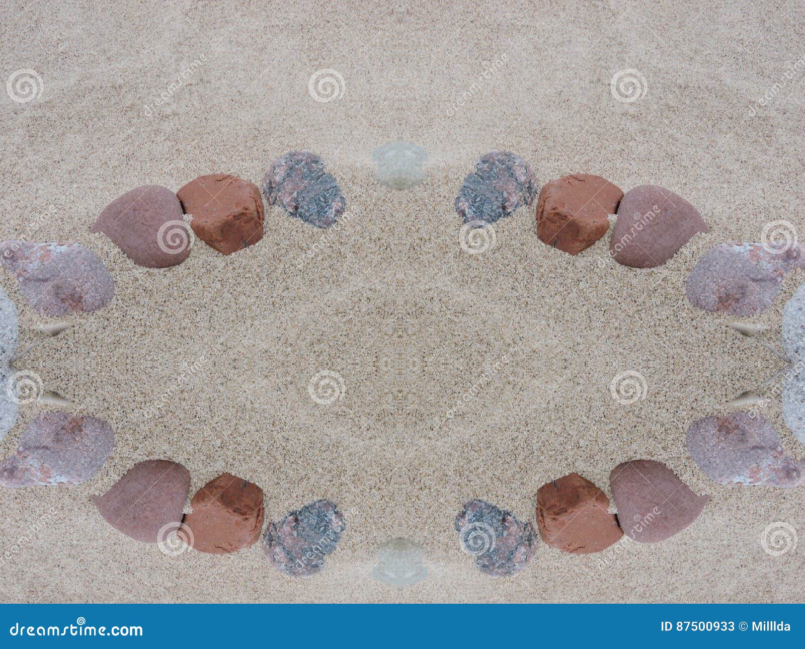 Natural stones on sand stock image. Image of background - 87500933