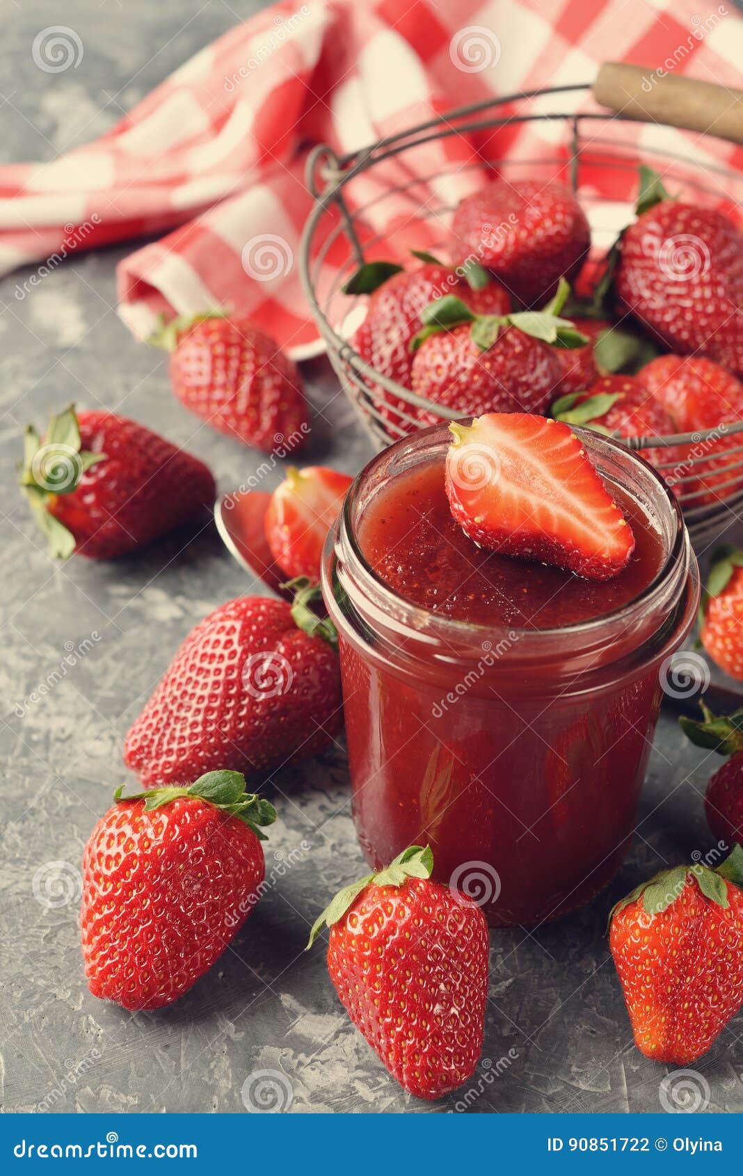 Natural strawberry jam stock photo. Image of dessert - 90851722