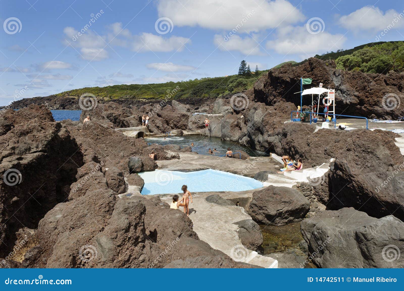 Natural Swimming Pool in Faial Editorial Photo - Image of bath, people ...