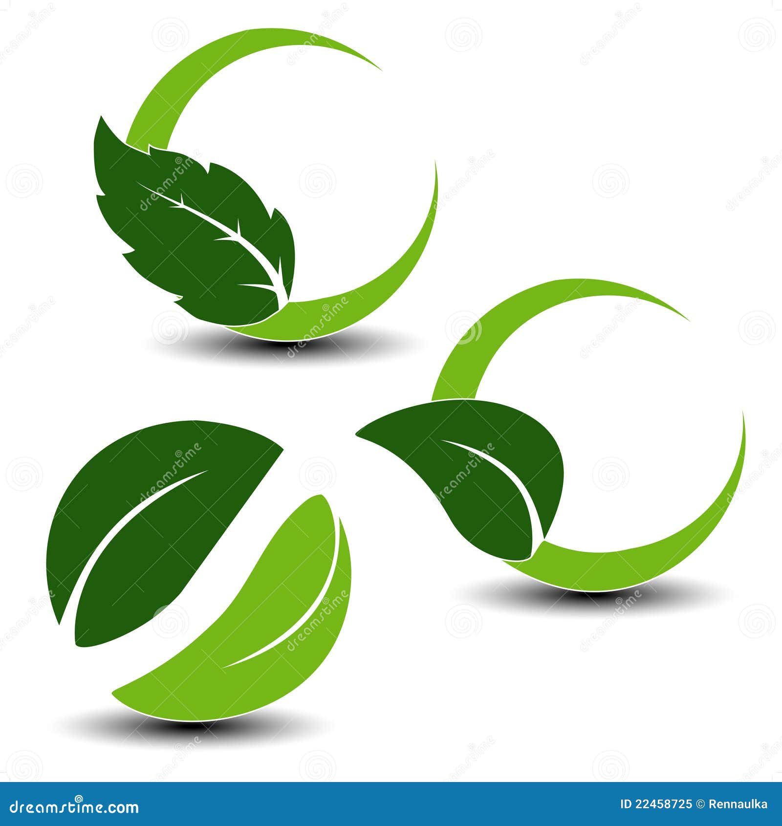 Natural symbols with leaf stock vector. Illustration of environmental ...